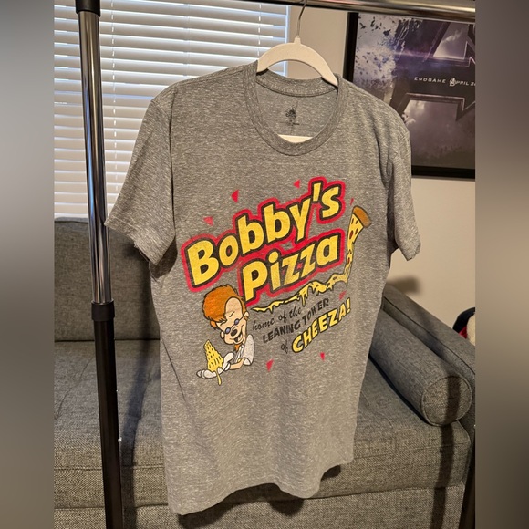 Disney | Shirts | Disney Gray Bobbys Pizza Tshirt | Poshmark